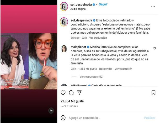 Mónica Farro habló del feminismo extremo: la cruzaron Sol Despeinada y ...