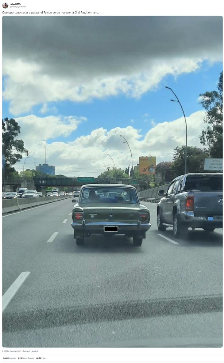 El descargo de los dueños del Falcon verde que se hizo viral el 24 de marzo