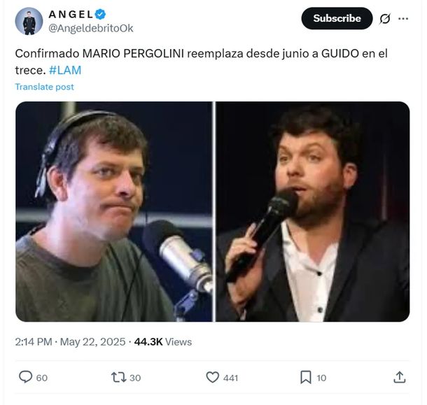 El Trece LEVANTA el programa de HISTÓRICO CONDUCTOR para la vuelta de Mario Pergolini