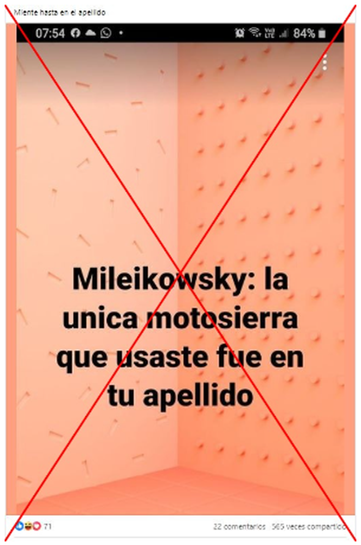 Es falso que Javier Milei se apellida en realidad Mileikowsky