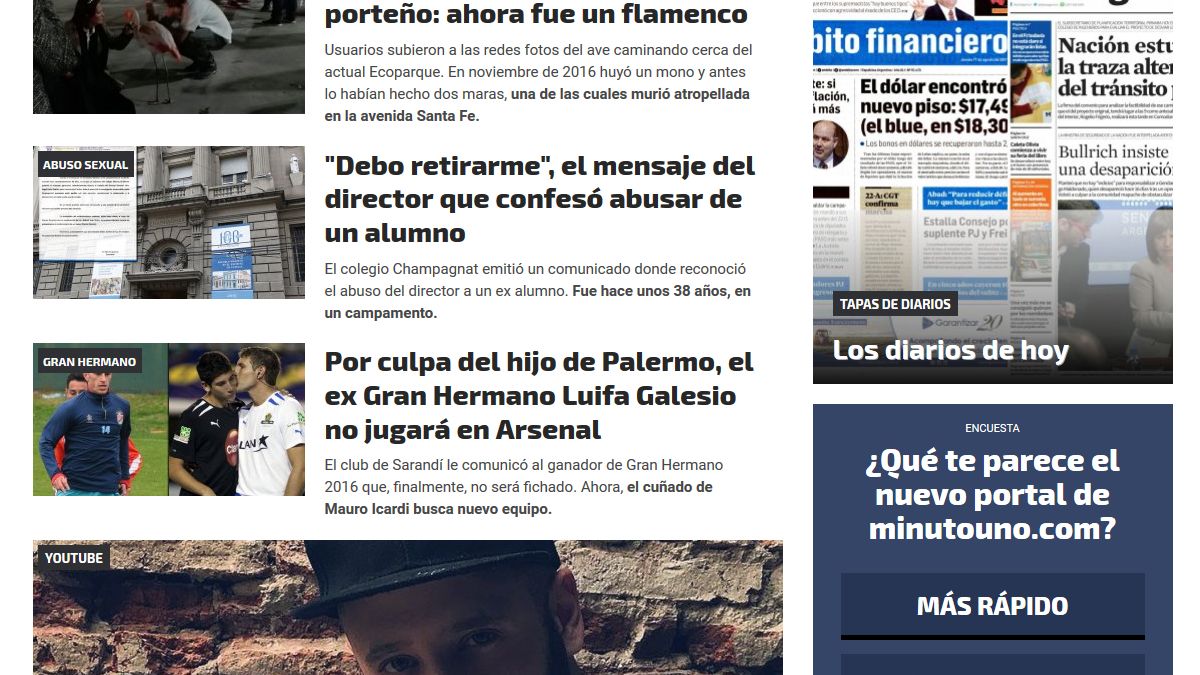 Nuevo diseño y plataforma renovada: minutouno.com cambió para vos