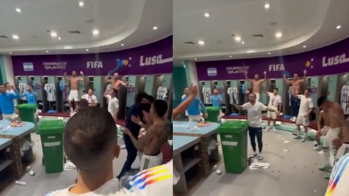 El festejo de Argentina en el vestuario con dedicatoria a Brasil