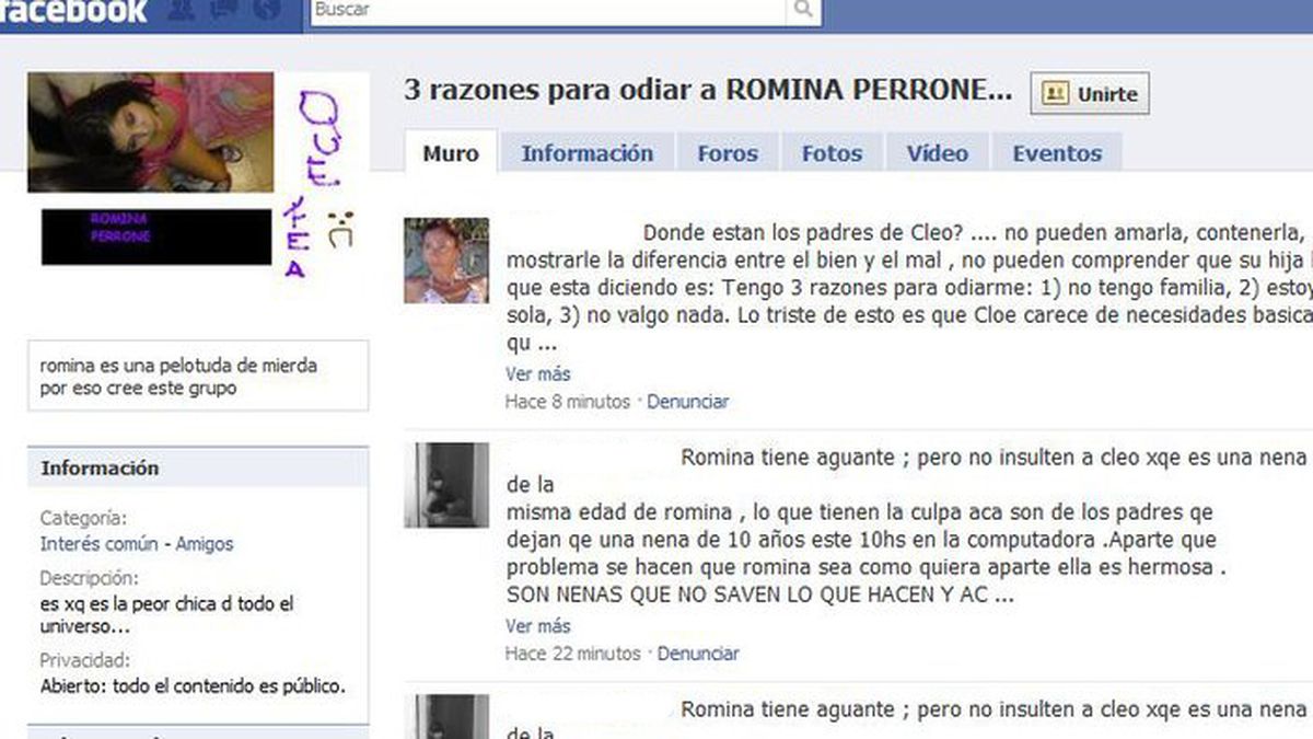Acosan a una nena de 10 años vía Facebook