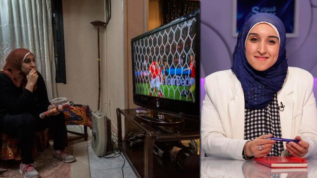 La historia de Manar Sarhan, la primera mujer que comentará fútbol en ...