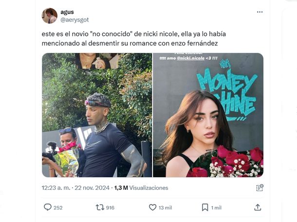 Quién es el supuesto novio de Nicki Nicole que da por tierra con los rumores sobre Enzo Fernández