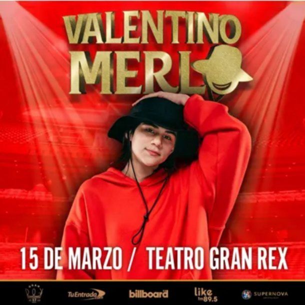 Valentino Merlo se presenta por primera vez en el Gran Rex: todos los ...