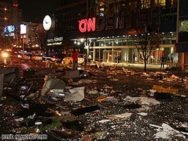 Una tormenta en Atlanta causó daños a la CNN