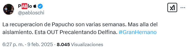 Aseguran que PAPUCHO está "OUT" en GRAN HERMANO: ¿ENTRA DELFINA?