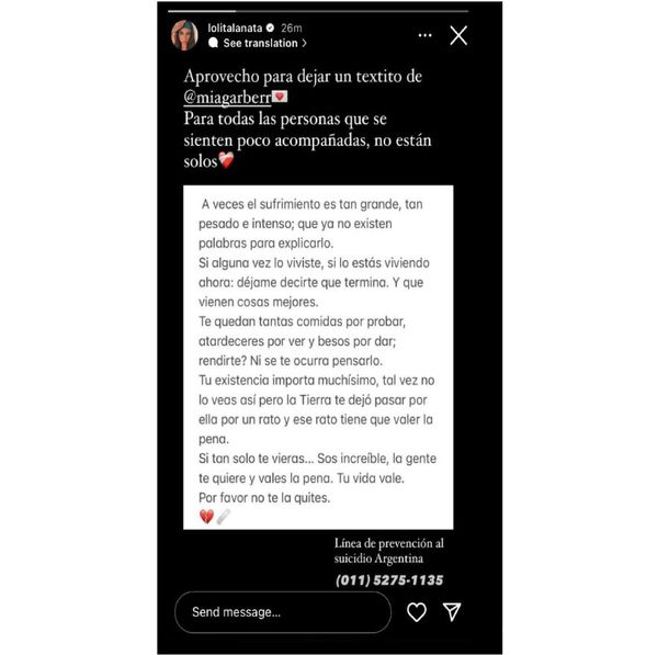 La hija de Jorge Lanata hizo un descargo sobre su salud: qué dijo Lola Lanata