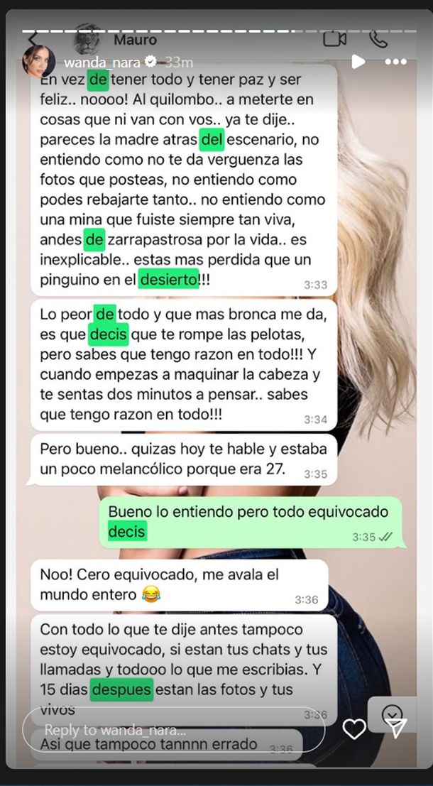 Los escandalosos chats de Mauro Icardi que filtró Wanda Nara y que involucran a L-Gante
