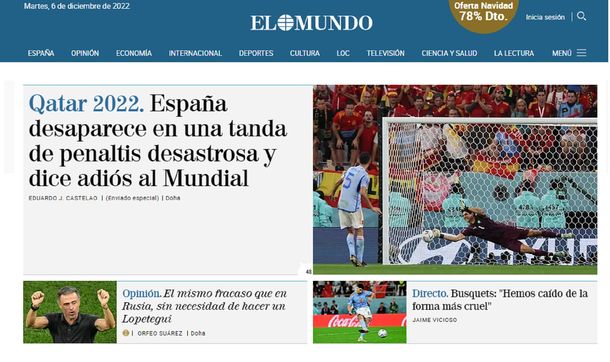 Mundial de Qatar 2022: cómo viven la eliminación los medios de España