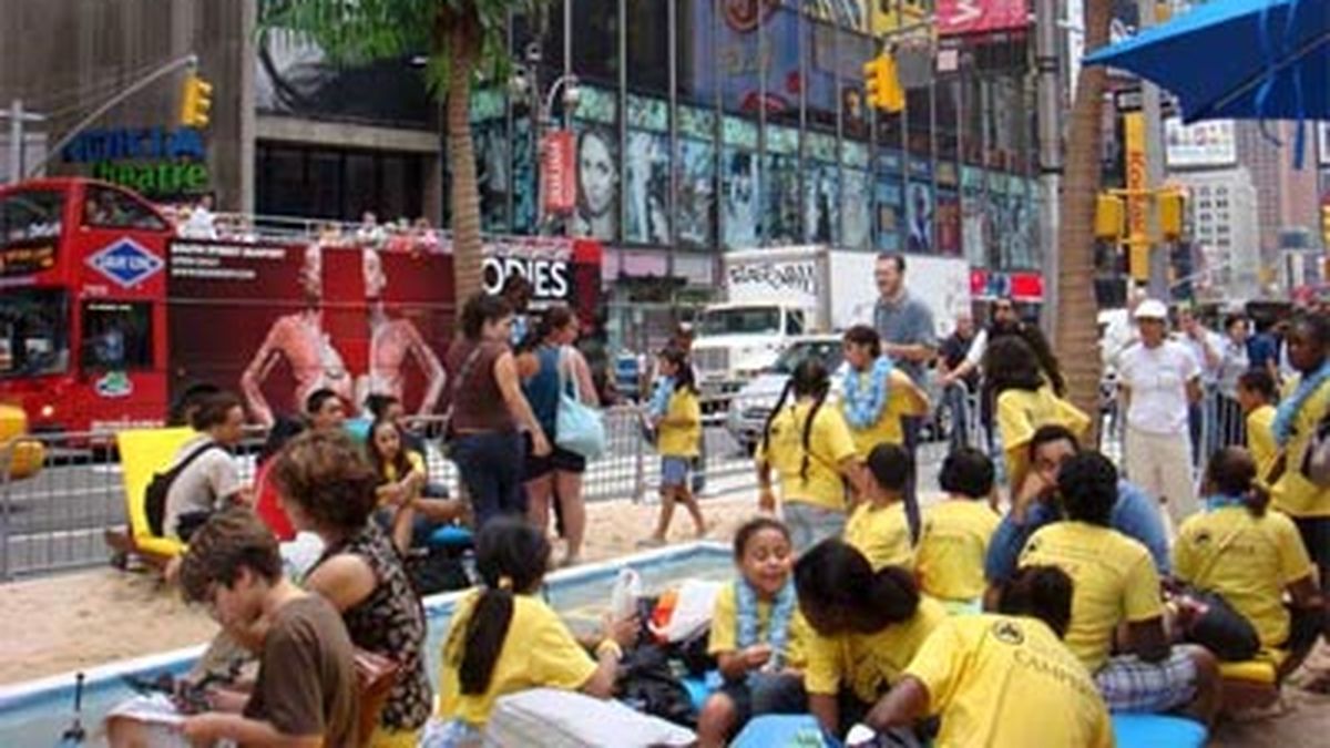 El oasis tropical de Times Square