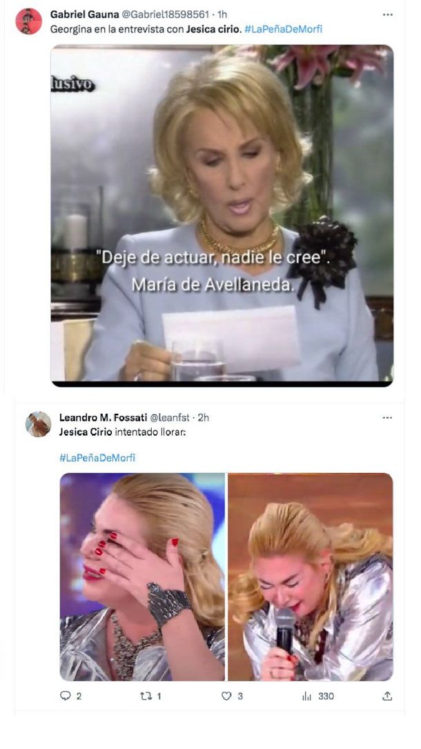 Lluvia de memes tras la charla entre Jésica Cirio y Georgina Barbarossa en La Peña de Morfi