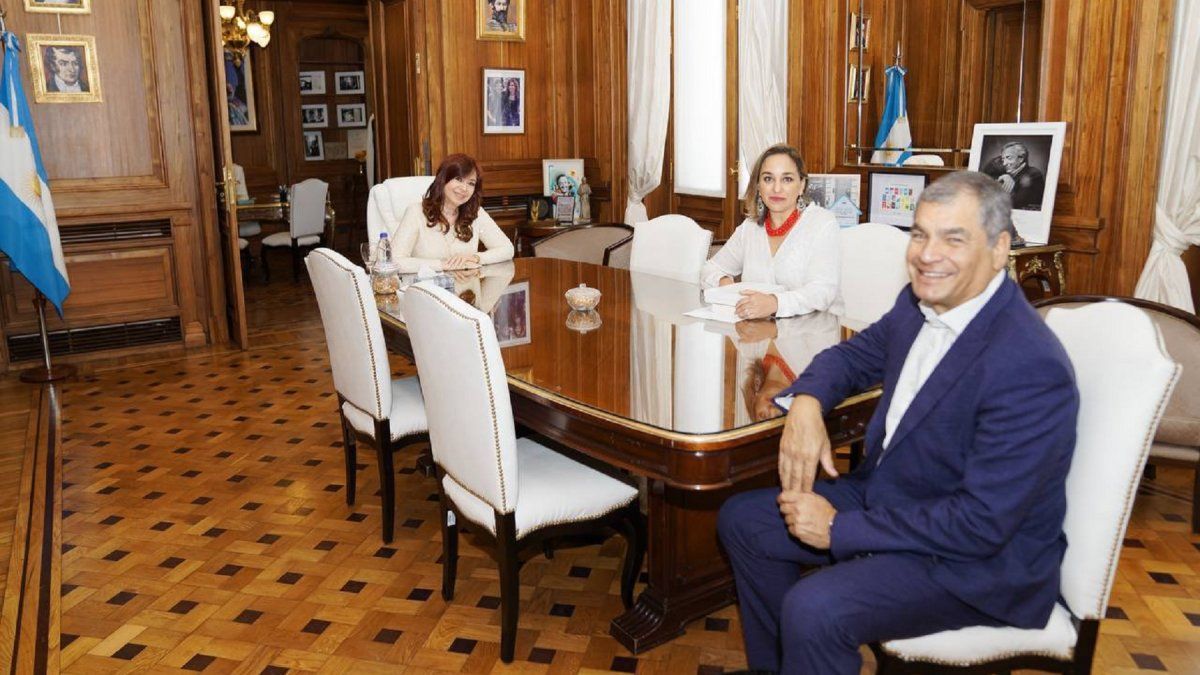 Cristina Kirchner recibió a Rafael Correa y a Gabriela Rivadeneira
