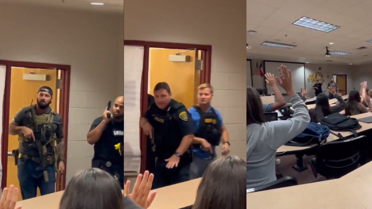 Houston: equipo de SWAT entra fuertemente armado a un aula llena de chicos
