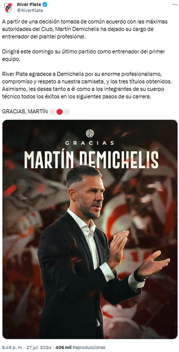 Quién puede ser el nuevo entrenador de River tras la salida de Martín Demichelis