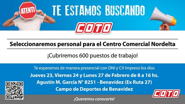 COTO cubrirá 600 puestos de trabajo para su sucursal en Nordelta: cómo ...