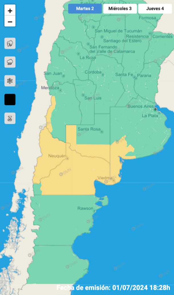 Alerta por viento fuerte en Buenos Aires y otras cuatro provincias