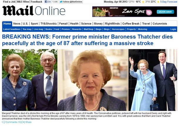 Thatcher: el impacto de la muerte en los medios ingleses