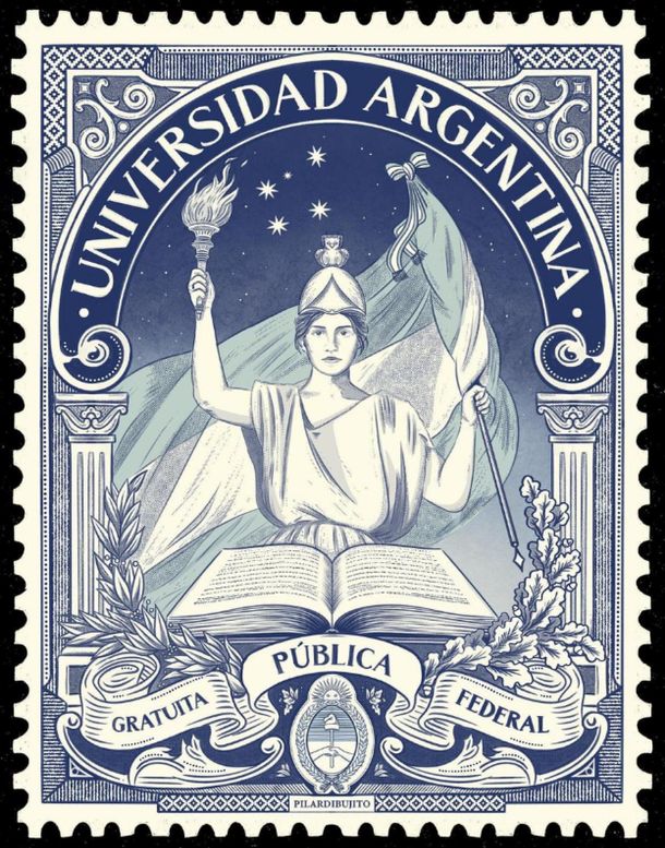 Qué significan los símbolos en la estampilla viral de la UBA
