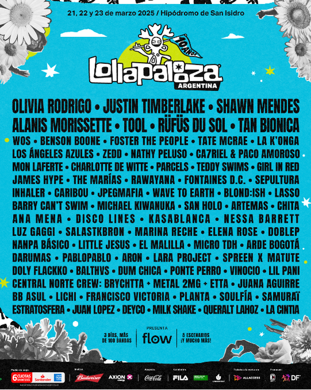 Lollapalooza Argentina 2025: el line up confirmado