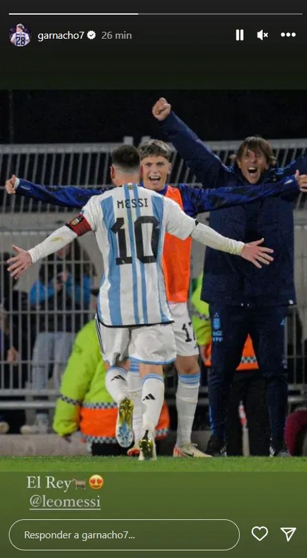 El mensaje de Alejandro Garnacho a Lionel Messi tras el gol en la ...