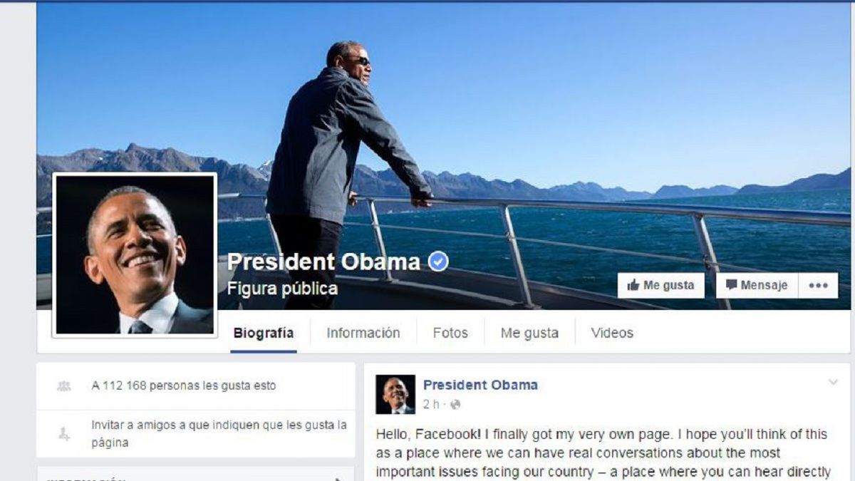 Obama estrenó perfil en Facebook y este fue su primer mensaje