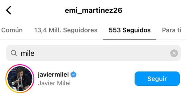 El gesto del Dibu Martínez con Javier Milei