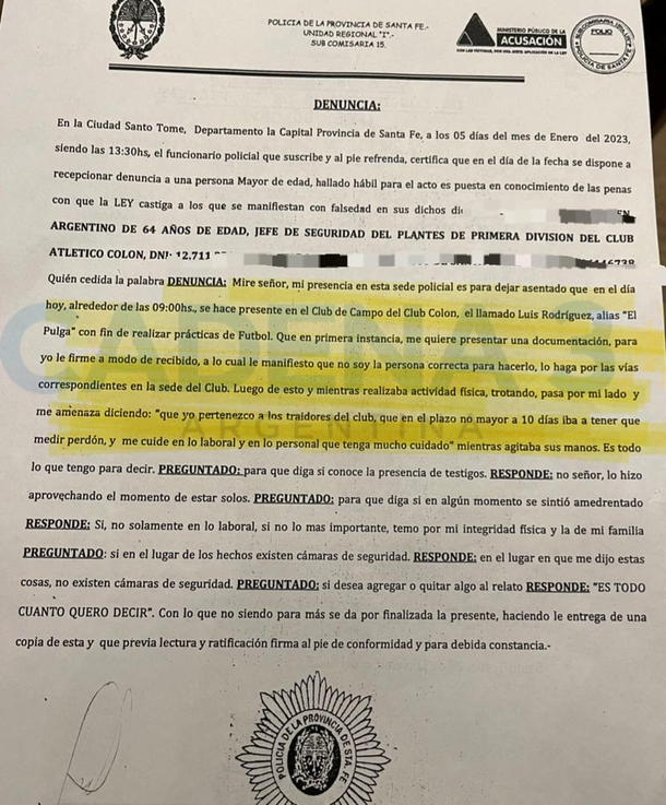 El Pulga Rodríguez fue denunciado por un empleado de Cólon El Pulga Rodríguez fue denunciado por un empleado de Cólon