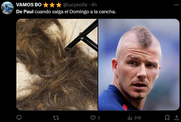 Estallaron los memes de los hinchas tras el corte de pelo de Rodrigo de Paul