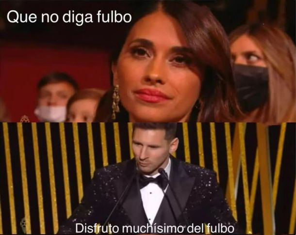Lionel Messi dijo Fulbo y un meme de Antonela Roccuzzo se hizo viral