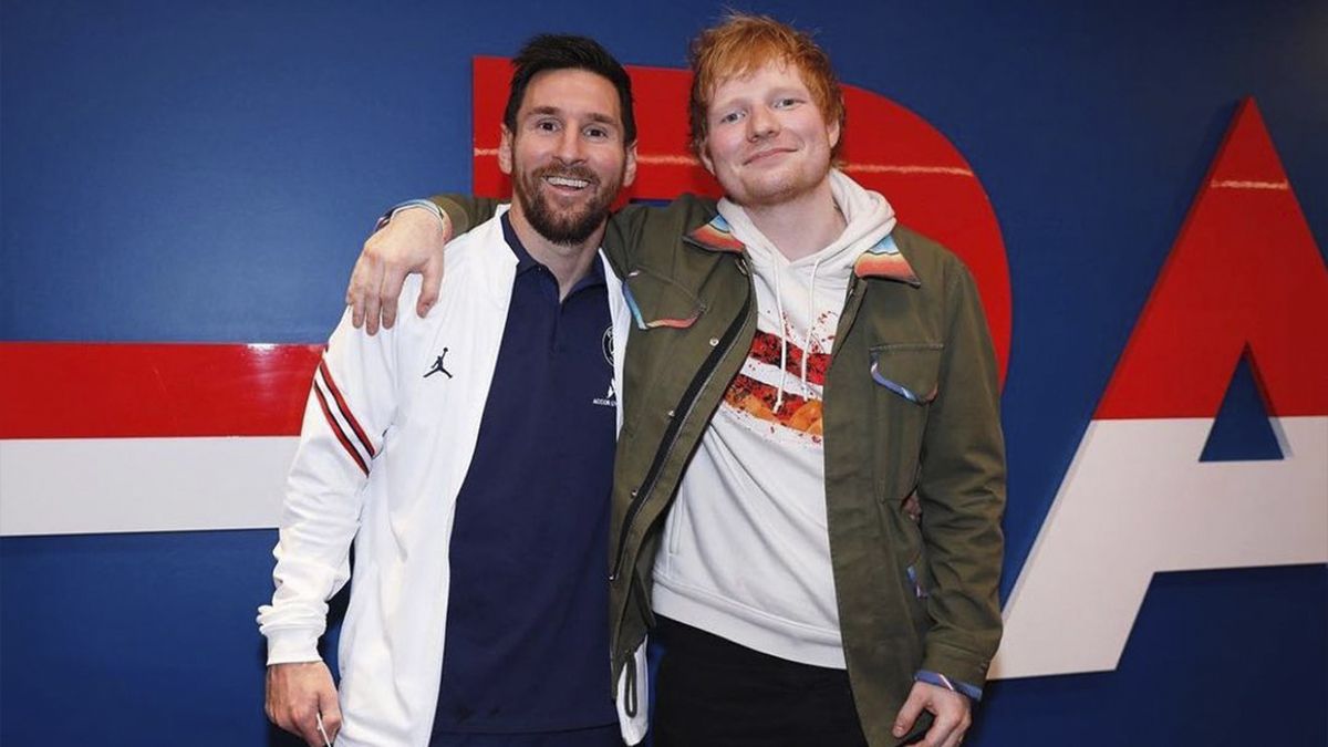 Furor en las redes sociales por el encuentro de Messi con Ed Sheeran