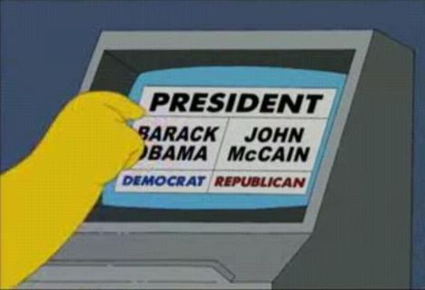 Otro capítulo polémico: Homero Simpson intenta votar, pero la máquina ...