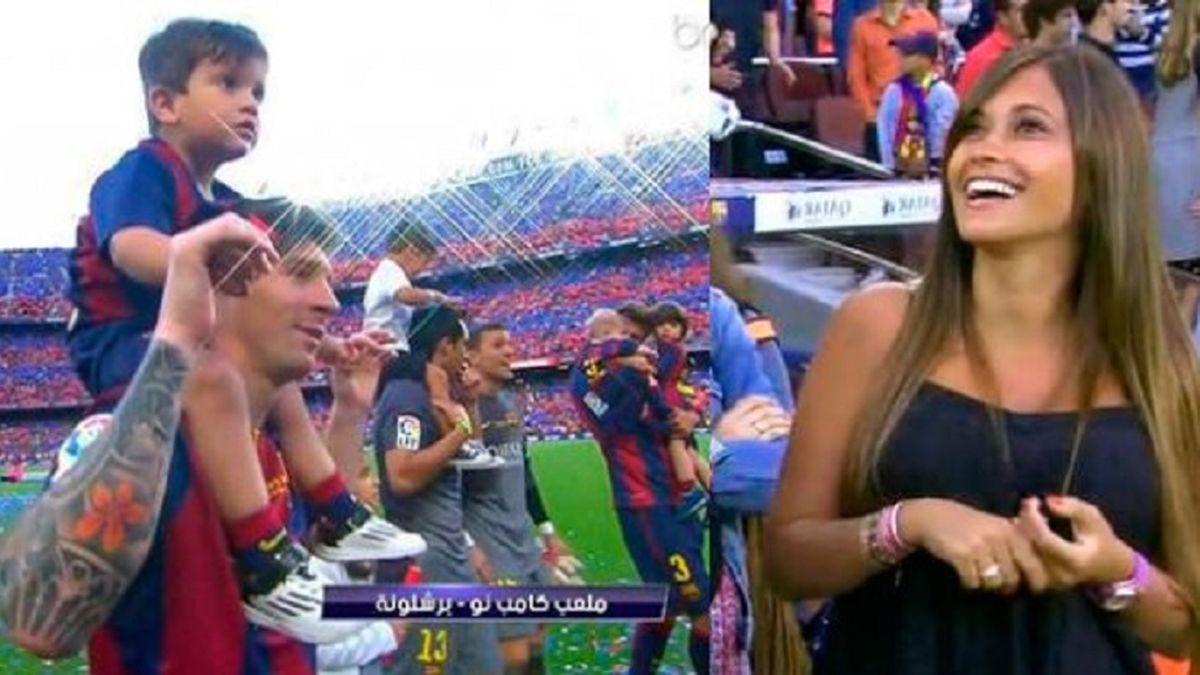 Así festejaron Messi, Roccuzzo y Thiago el título