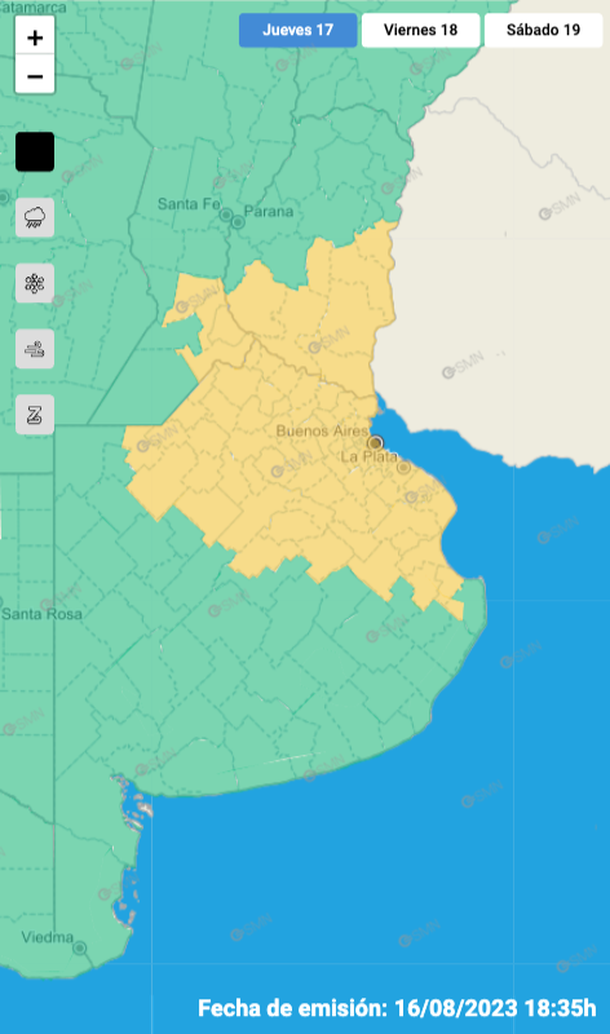 Alerta por tormentas fuertes y granizo en el AMBA y otras dos provincias
