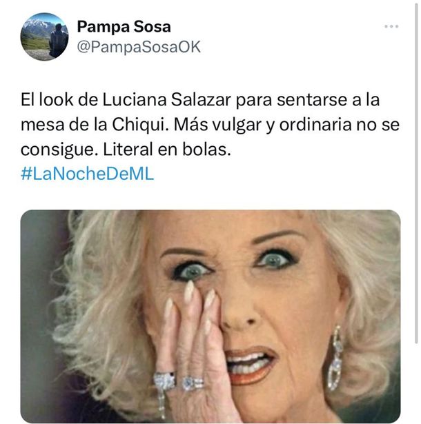 Los memes tras la aparición de Luciana Salazar en la Noche de Mirtha