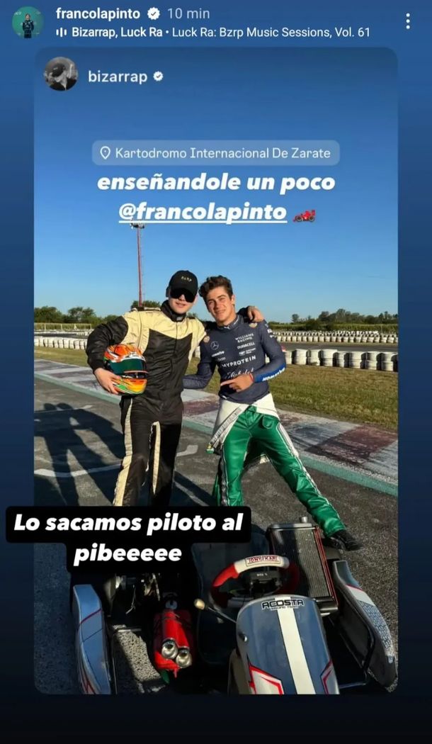 El divertido ida y vuelta entre Franco Colapinto y Bizarrap en una ...